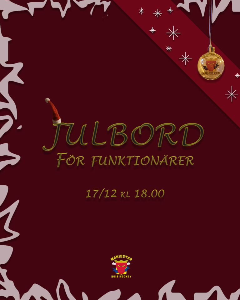 BoIS bjuder in till julbord för våra ideella medarbetare - Hockeyettan.se