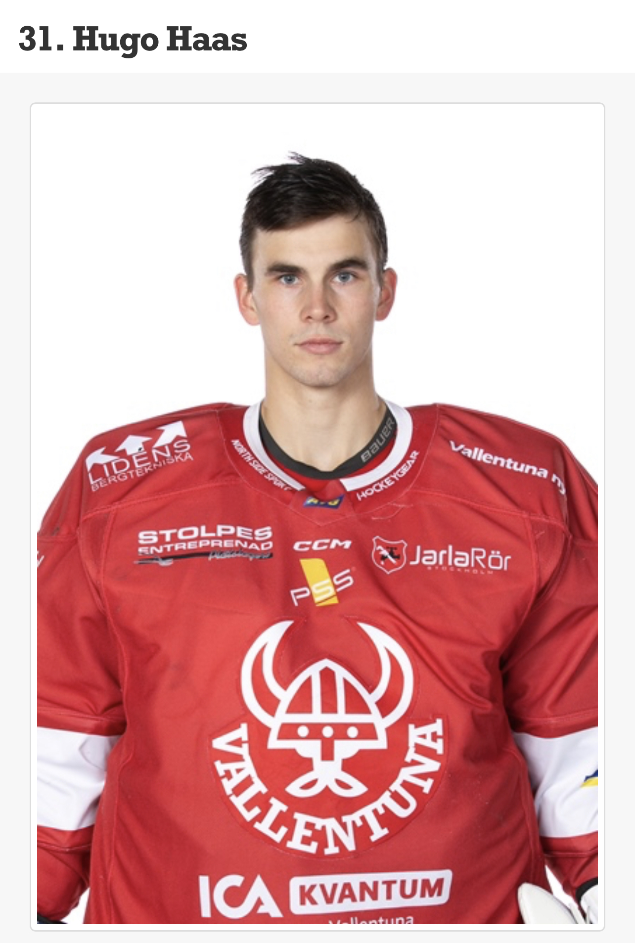 Vallentuna Hockey lånar ut Hugo Haas till AIK - Hockeyettan.se