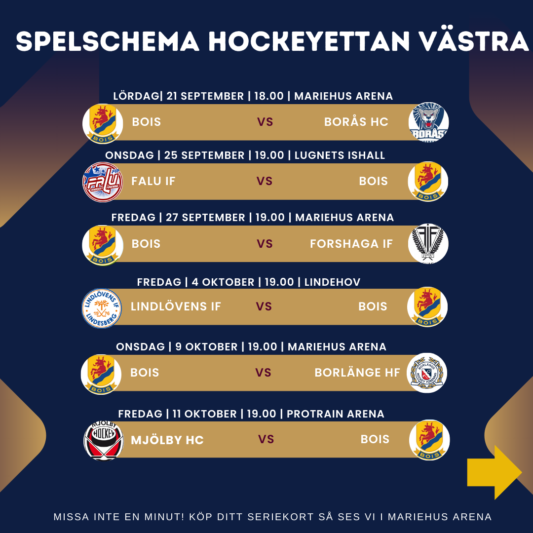 Spelschema HockeyEttan Västra! - Hockeyettan.se