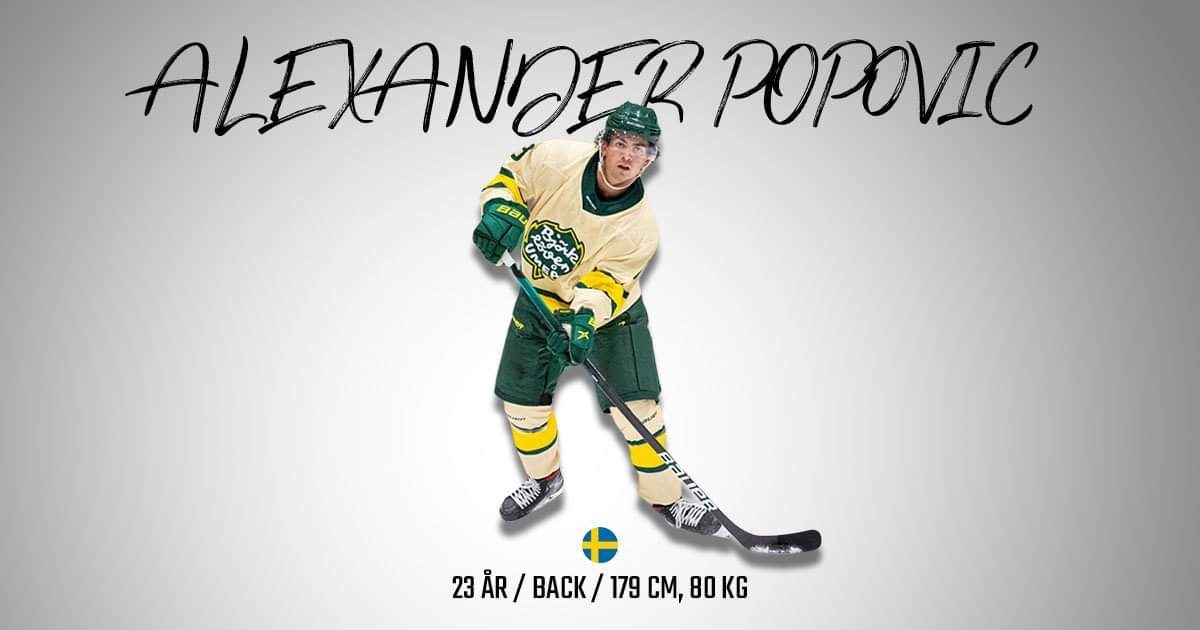 Välkommen till Tranås AIF, Alexander Popovic! - Hockeyettan.se
